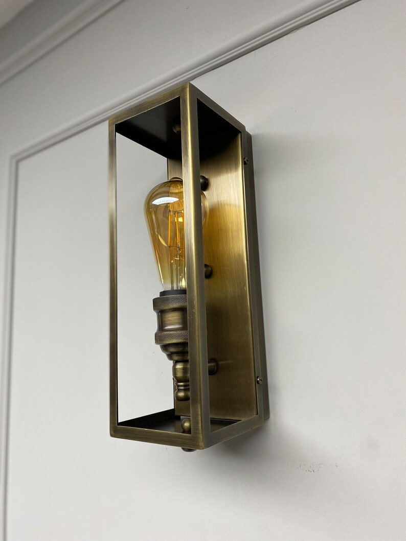 Box Wall Sconce, Modern Box Sconce, Entrance Lamp, Handmade Sconce ...