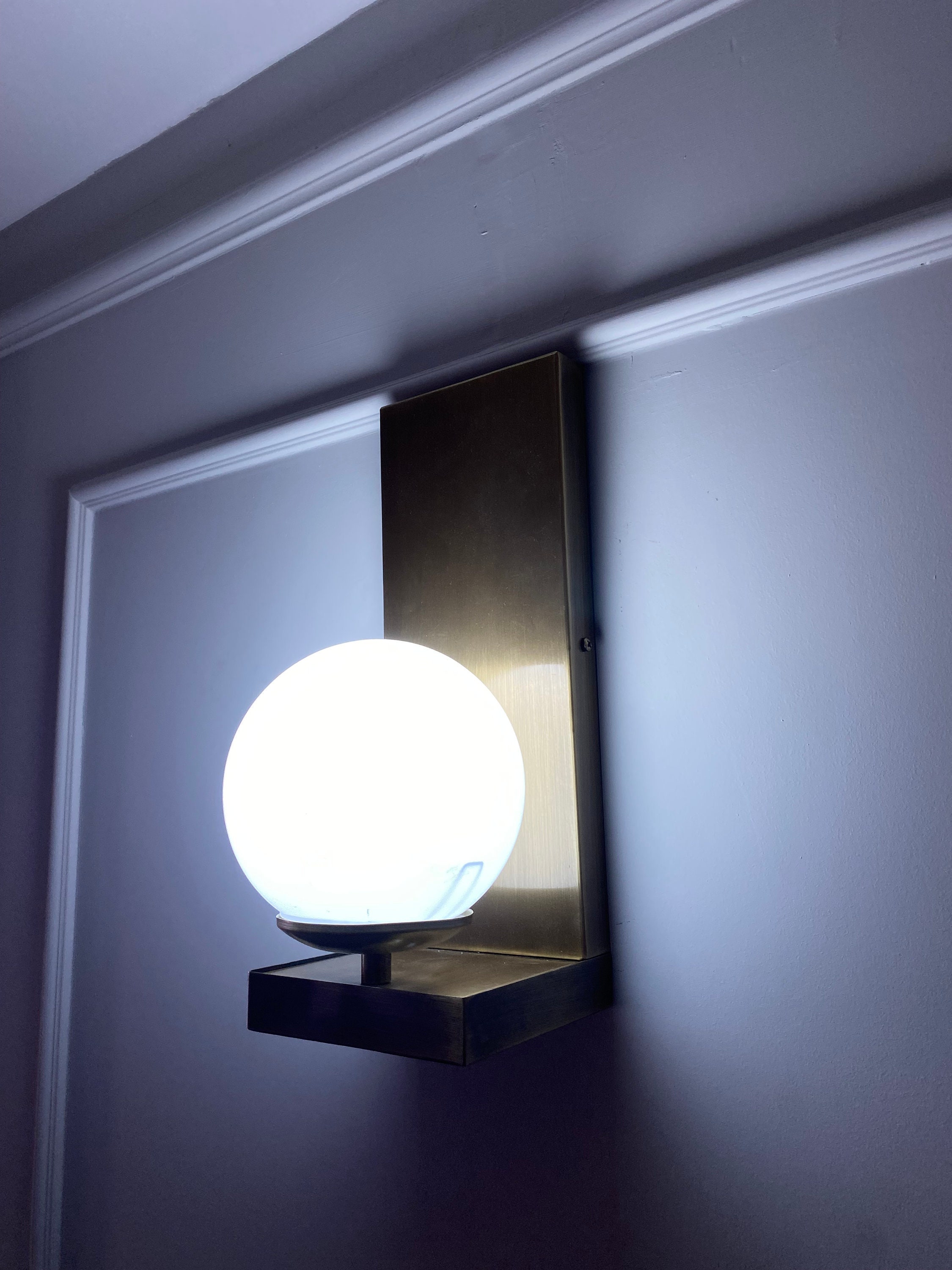 Sphere Wall Sconce, Glass Wall Lighting, Modern Wall Light, Handmade ...