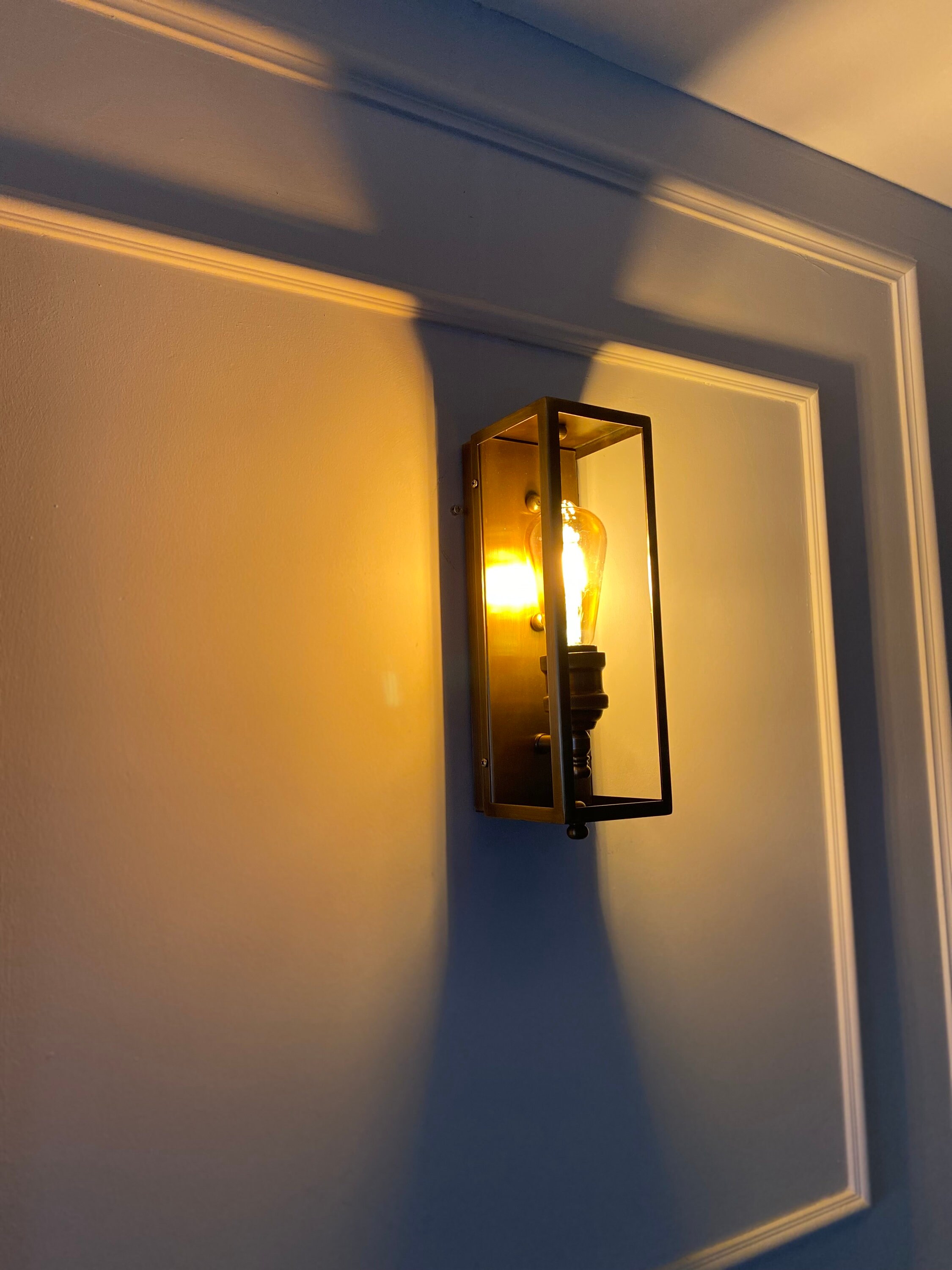 Box Wall Sconce, Modern Box Sconce, Entrance Lamp, Handmade Sconce ...