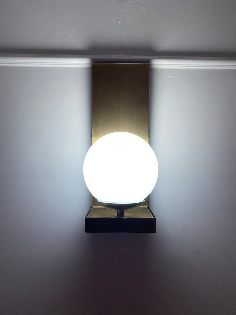 Sphere Wall Sconce, Glass Wall Lighting, Modern Wall Light, Handmade ...