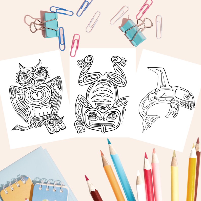 Indigenous Spirit Animal Coloring Pages | First Nation Haida Indigenous ...