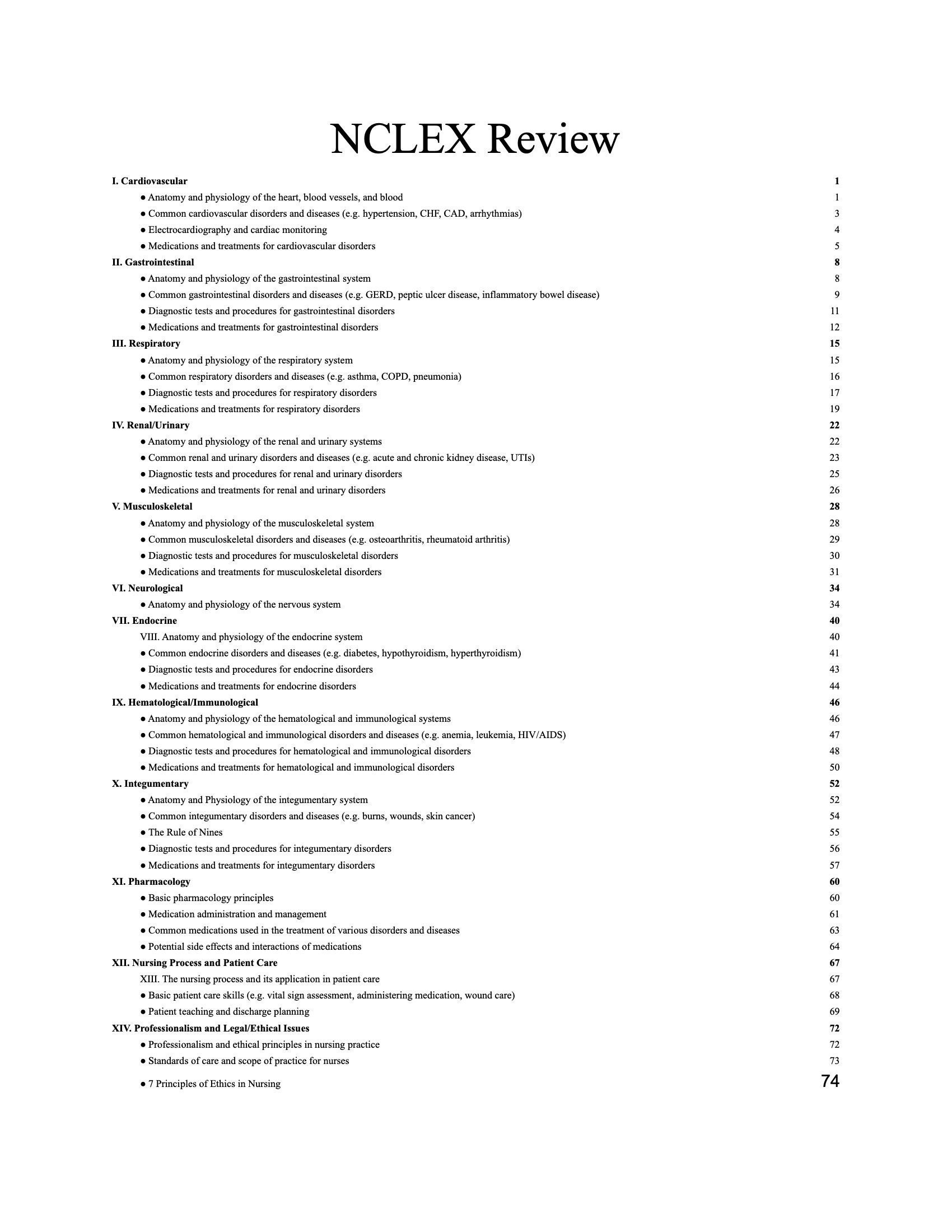 Comprehensive NCLEX Study Guide for Nursing Students Quiz Included ...