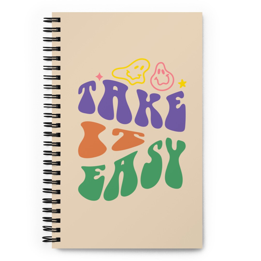 Take It Easy Spiral Notebook Journal FREE SHIPPING Blank Notebook ...