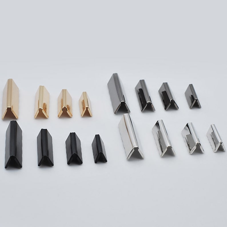 Brass Ribbon End Caps: Crimp Clamp for Webbing/cord/accessories - 10/50 ...