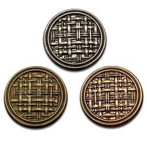 Metal Weave Buttons: Grid Design for Sewing - 6 Pcs - Etsy