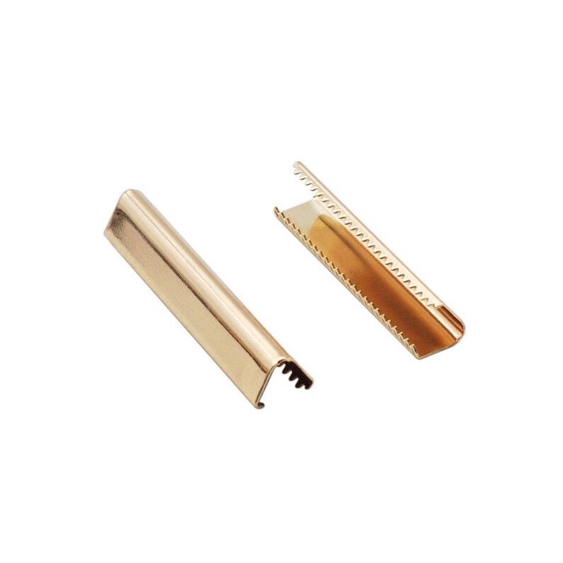 Brass Ribbon End Caps: Crimp Clamp for Webbing/cord/accessories - 10/50 ...