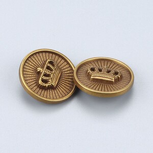 Metal Crown Buttons-6pcs Antique Gold Bronze Vintage Button for Sewing ...