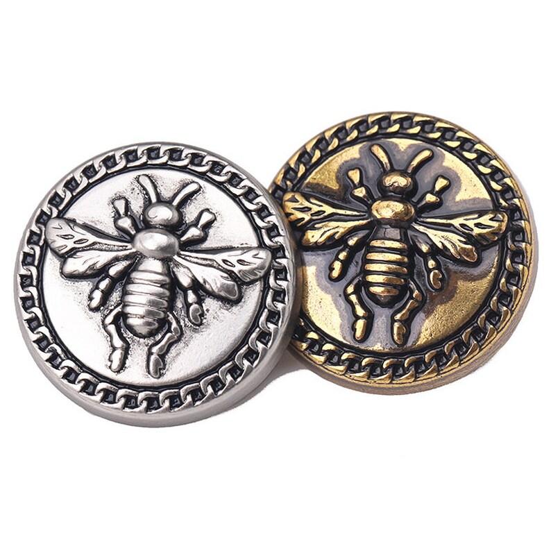Metal Bee Buttons-6pcs Vintage Gold/matte Silver Button for Blazer ...