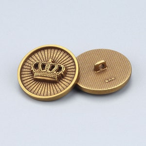 Metal Crown Buttons-6pcs Antique Gold Bronze Vintage Button for Sewing ...