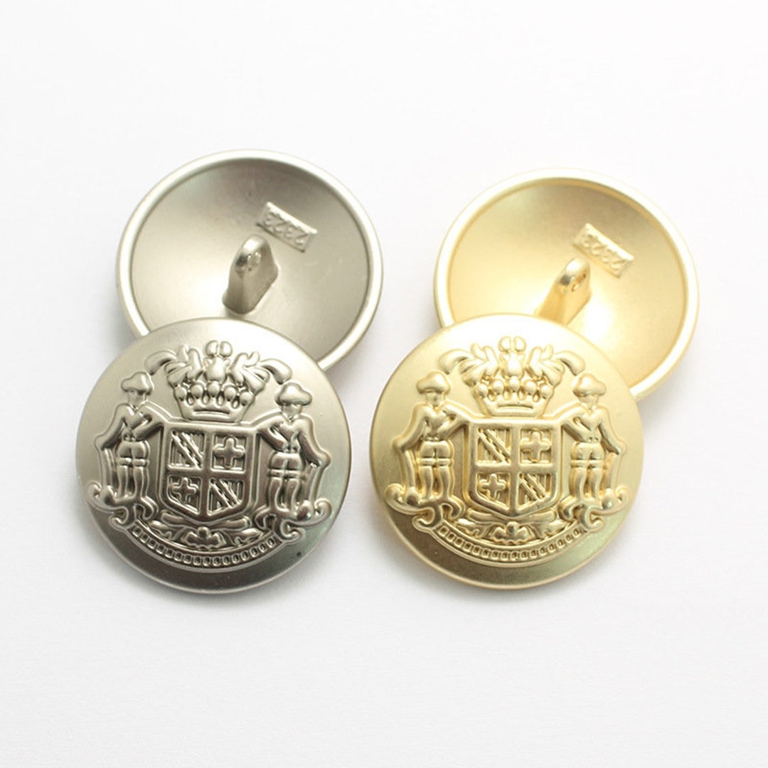 Metal Crown Buttons 6pcs Matte Gold/silver Button for Sewing-blazer ...