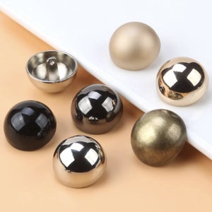 Metal Mushroom Buttons-6pcs Gold Silver Gun Black Button for Sweater ...