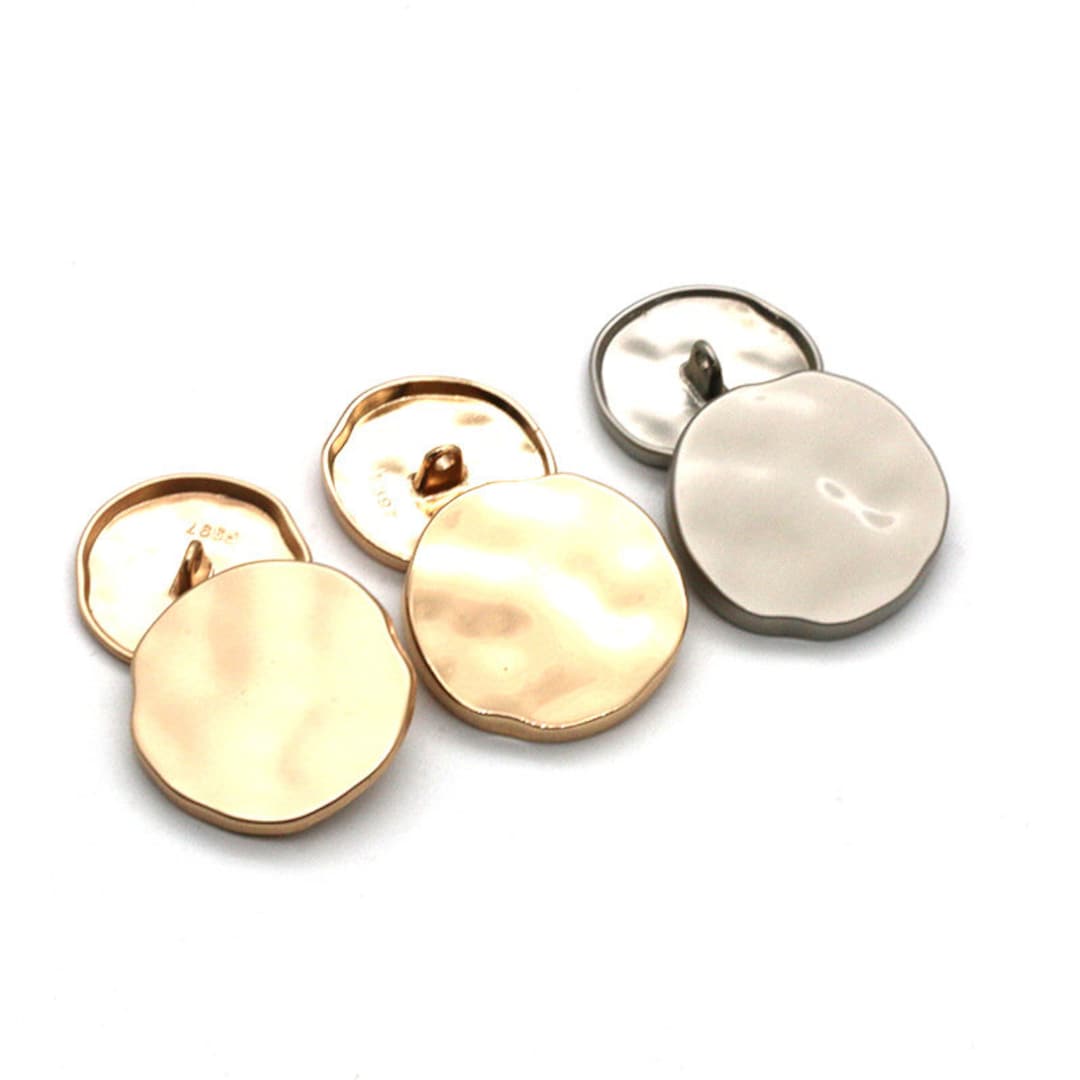 Metal Irregular Buttons-6pcs Gold Silver Button for Sewing-sweater ...