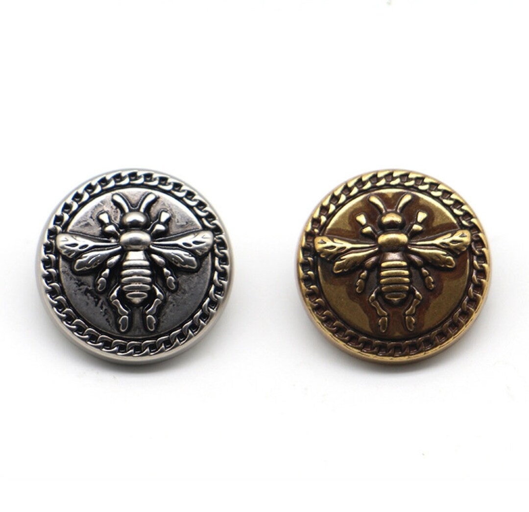 Metal Bee Buttons-6pcs Vintage Gold/matte Silver Button for Sewing ...