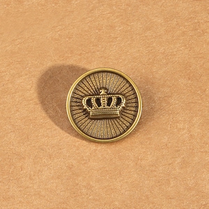 Metal Crown Buttons-6pcs Antique Gold Bronze Vintage Button for Sewing ...