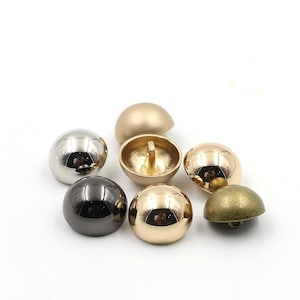 Metal Mushroom Buttons-6pcs Gold Silver Gun Black Button for Sweater ...