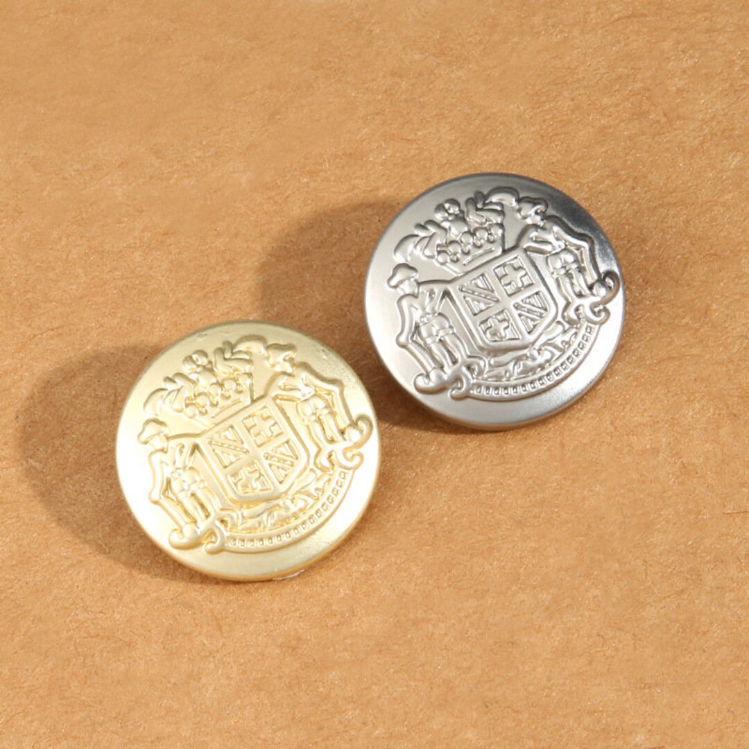 Metal Crown Buttons- 6pcs Gold/silver Shield Button for Blazer/jacket ...