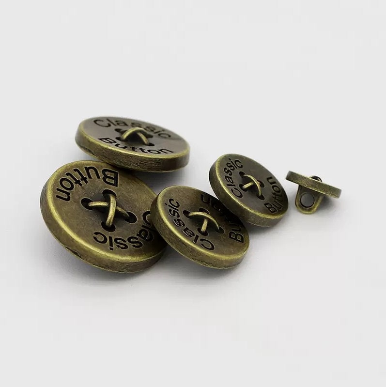 Metal Bronze Buttons-10pcs Vintage Letters Button for Shirt/cardigan ...