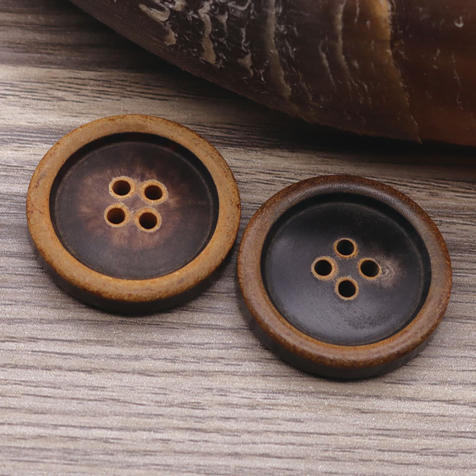 Natural Horn Buttons-10pcs Black Brown Vintage Button for Suit/blazer ...