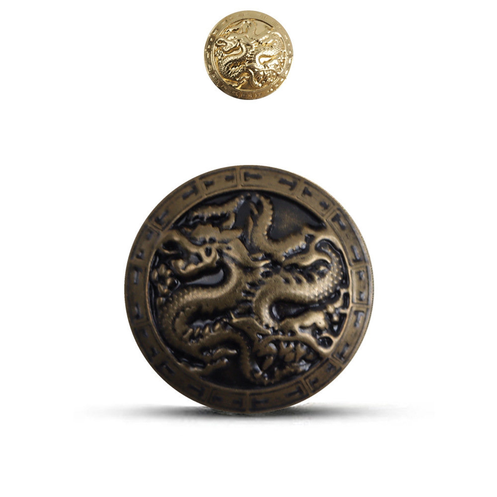 Metal Dragon Buttons-10pcs Brass Bronze Gold Silver Button for Blazer ...