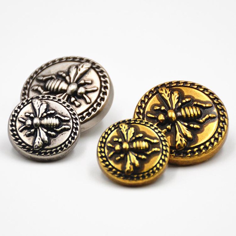 Metal Bee Buttons-6pcs Vintage Gold/matte Silver Button for Blazer ...