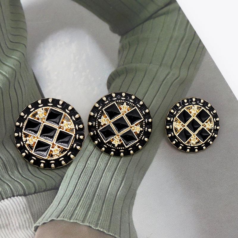 Metal Cross Buttons-6pcs Gold White Black Hollow Button for Blazer/coat ...