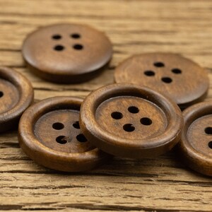 Vintage Brown Wood Buttons: 4-hole Sewing Supplies(20 Pcs) - Etsy