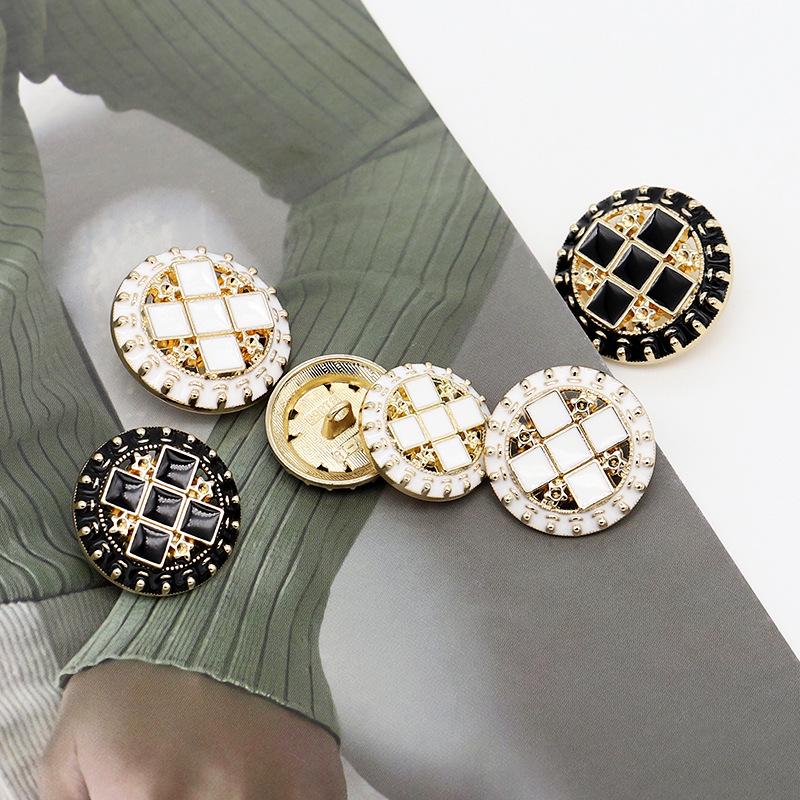 Metal Cross Buttons-6pcs Gold White Black Hollow Button for Blazer/coat ...
