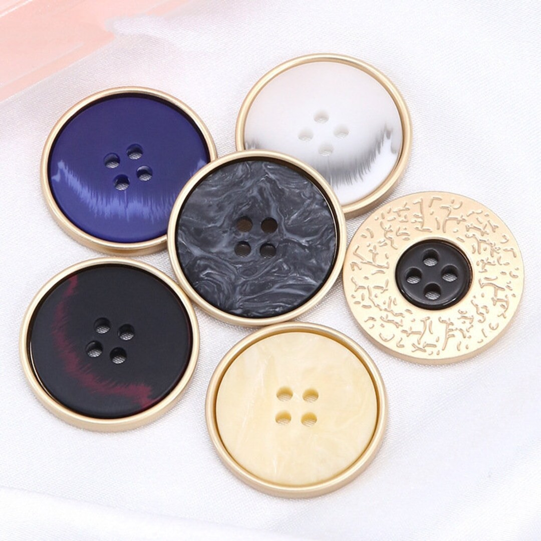 Metal Gold Buttons-6pcs Gradient Black/blue/white/brown for Blazer ...