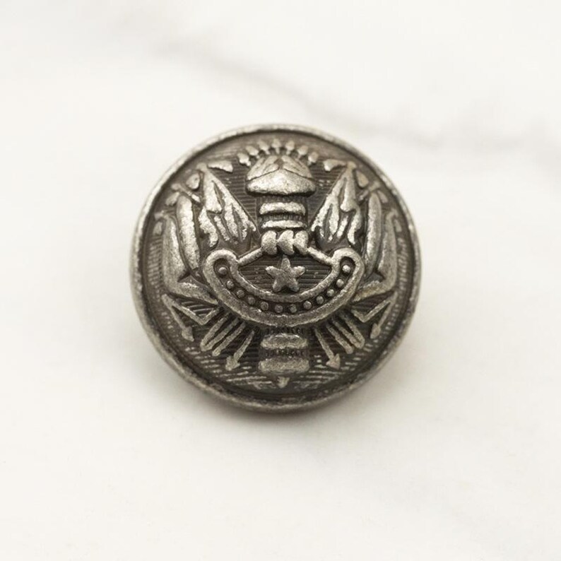 Armour Flag Metal Buttons: Vintage Gold, Silver, Bronze - 6 Pcs - Etsy