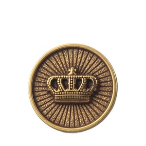 Metal Crown Buttons-6pcs Antique Gold Bronze Vintage Button for Sewing ...