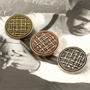 Metal Weave Buttons: Grid Design for Sewing - 6 Pcs - Etsy