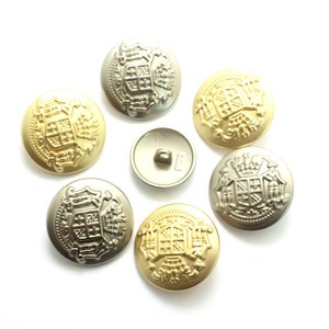 Metal Crown Buttons- 6pcs Matte Gold/silver Button for Sewing-blazer ...