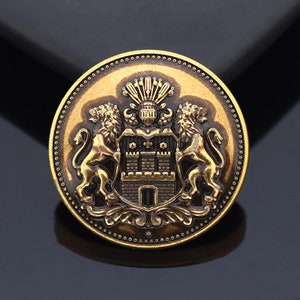 Metal Crown Lion Buttons- 6pcs Gun/gold/silver Button for Sewing-blazer ...