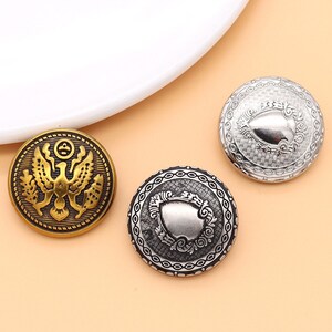 Metal Shield Eagle Buttons-6pcs Vintage Gold/silver for Sewing-blazer ...