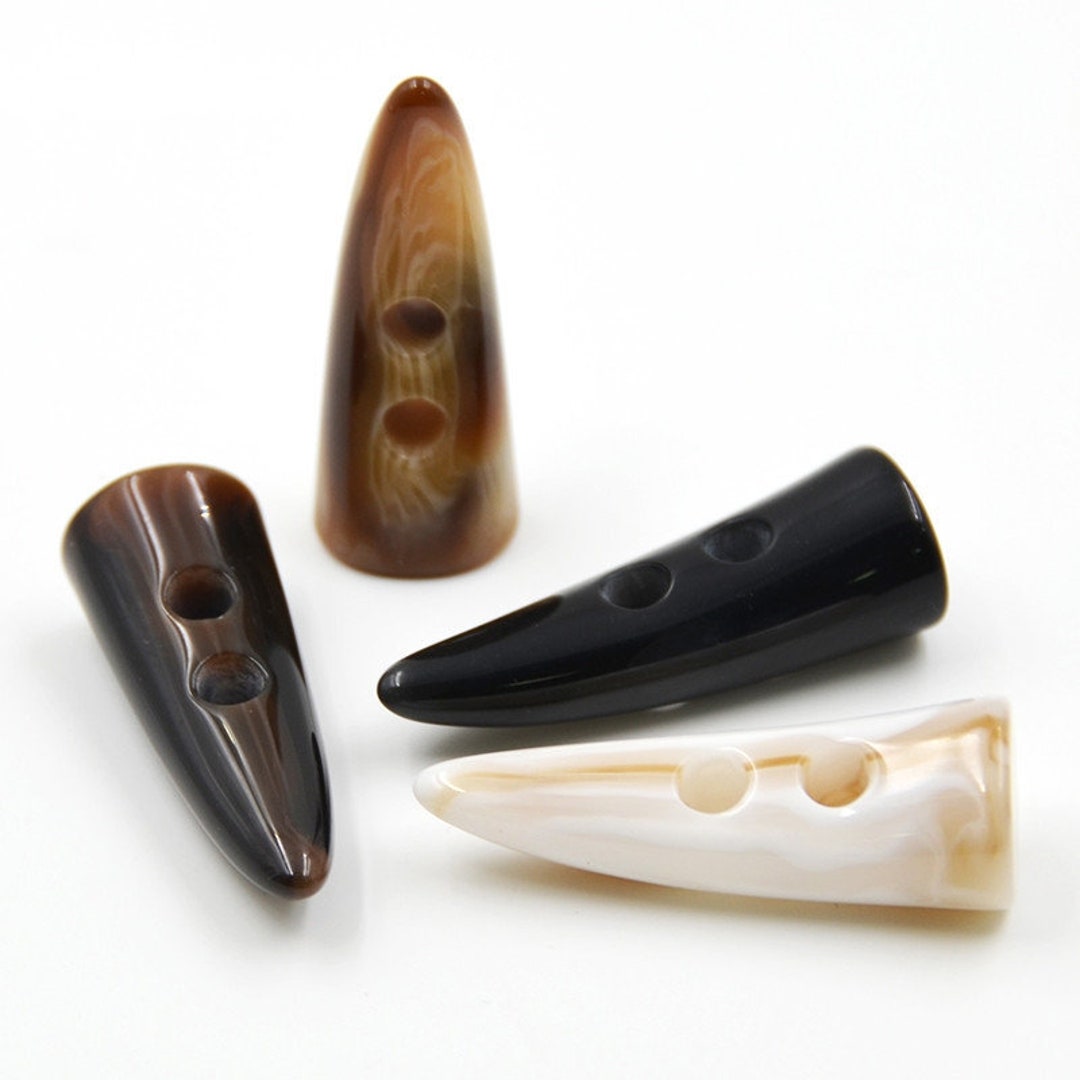 Resin Horn Toggle Buttons-10pcs Black/white/brown/yellow for Blazer ...