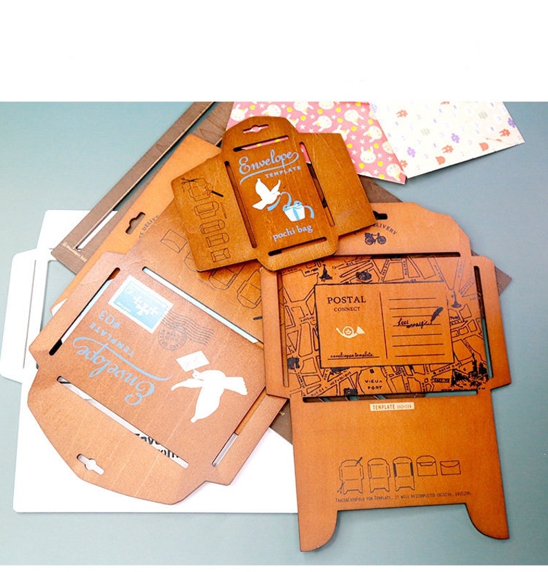 Wood Envelope Template Handmade Wooden Pendant for Box/paper Bag ...