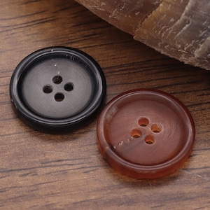 Natural Horn Buttons-6pcs Black/brown Button for Shirt/suit/blazer ...