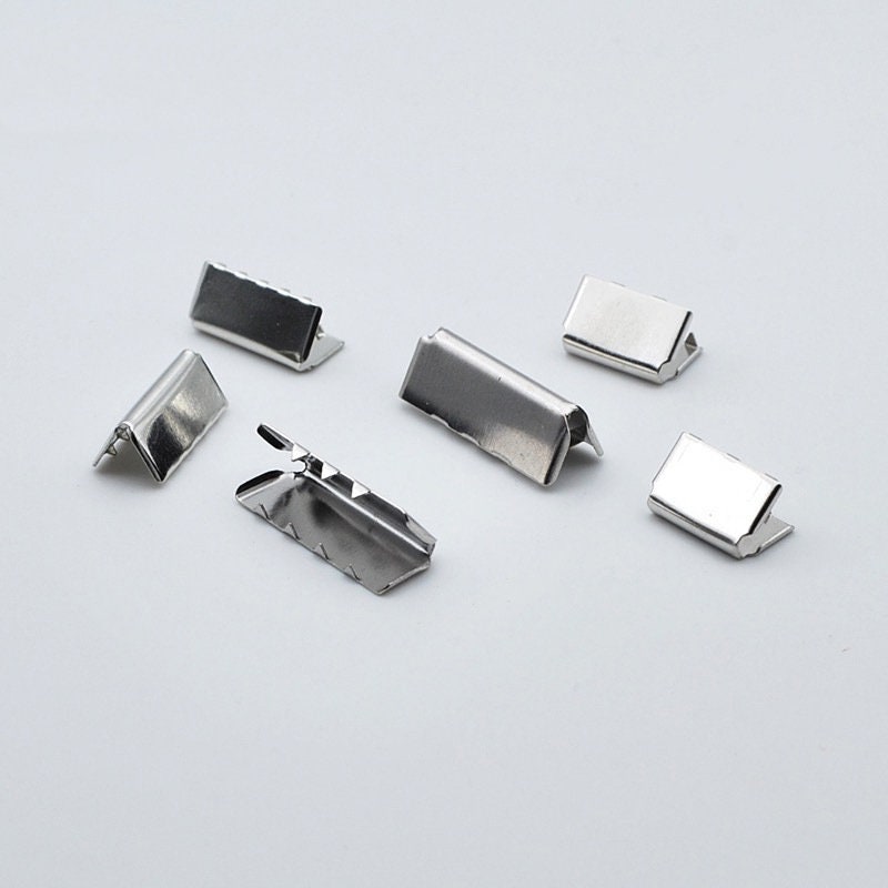 Brass Ribbon End Caps: Crimp Clamp for Webbing/cord/accessories - 10/50 ...