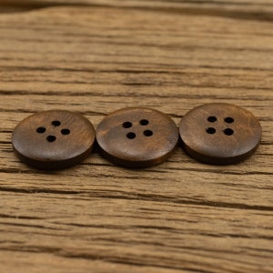 Vintage Brown Wood Buttons: 4-hole Sewing Supplies(20 Pcs) - Etsy