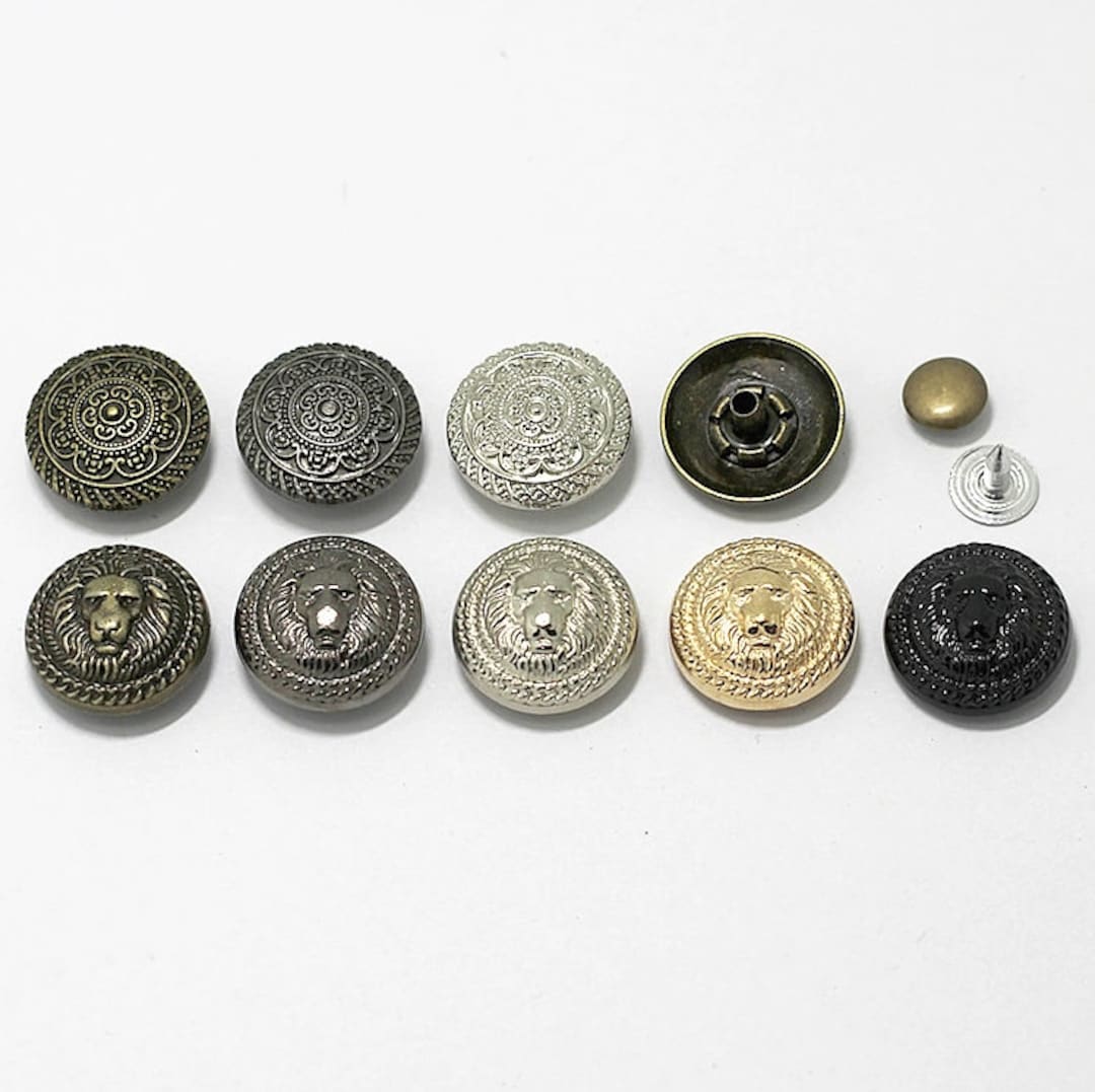 Metal Floral Lion Rivet Stud-10pcs Bronze/black/gun/nickel/gold Shank ...