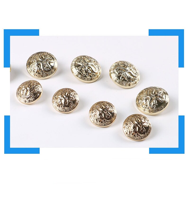 Metal Dragon Buttons-10pcs Vintage Gold Button for Sewing-blazer/jacket ...