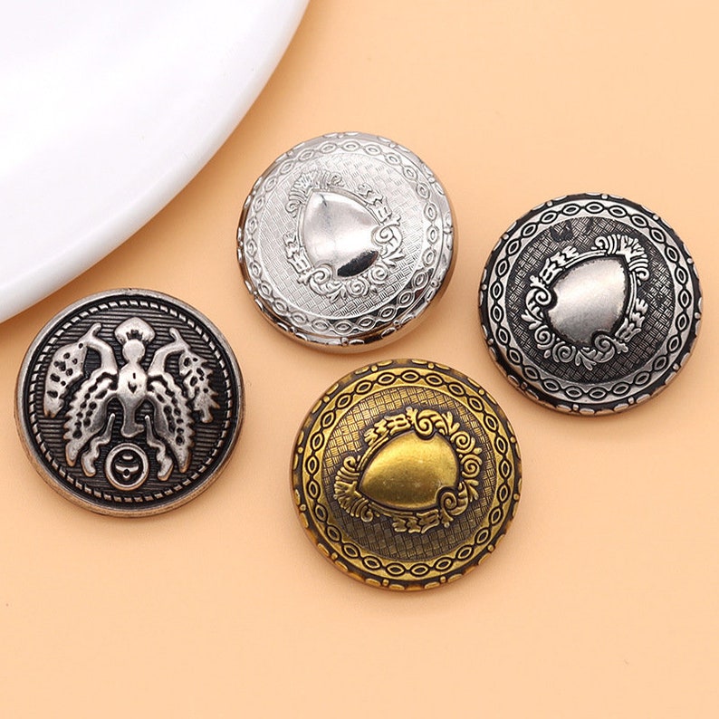 Metal Shield Eagle Buttons-6pcs Vintage Round Gold/silver for - Etsy