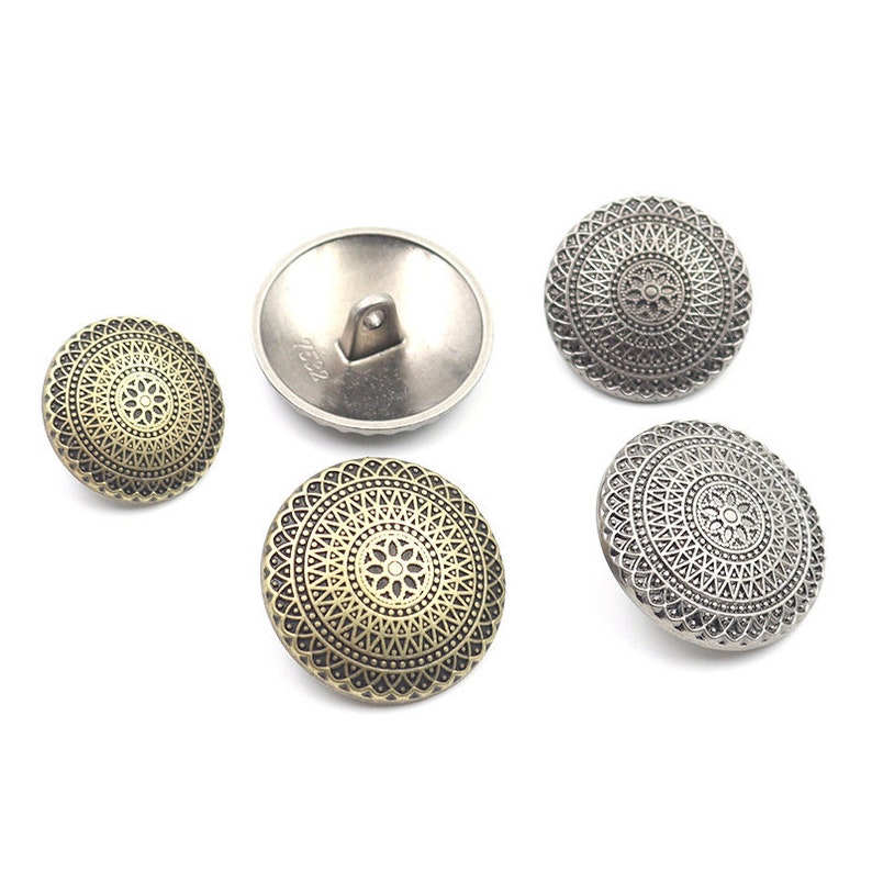 Metal Floral Buttons-6pcs Antique Silver/bronze Button for Sewing ...