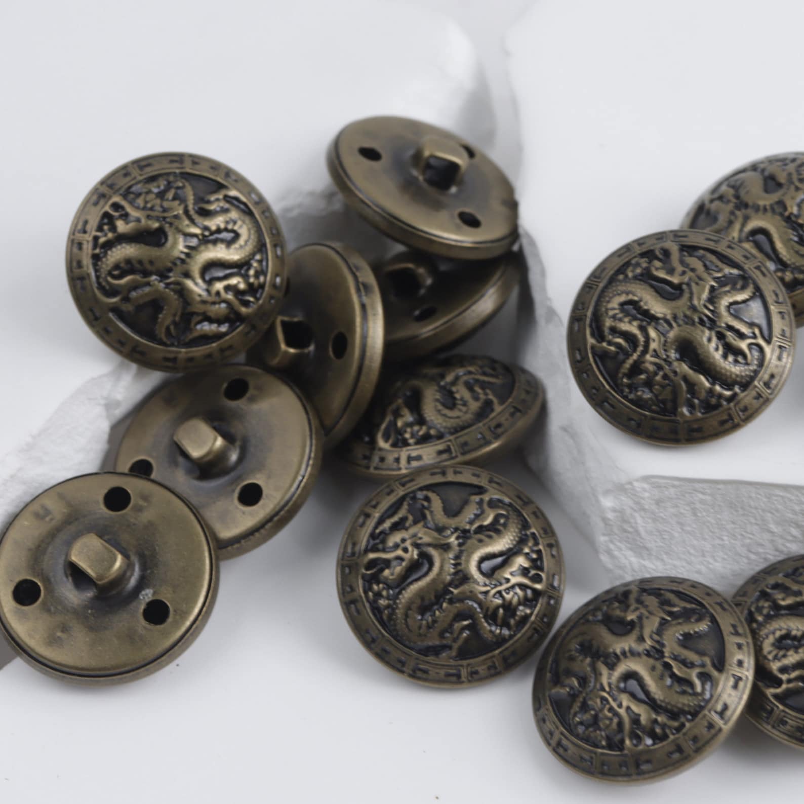 Metal Dragon Buttons-10pcs Brass Bronze Gold Silver Button for Blazer ...