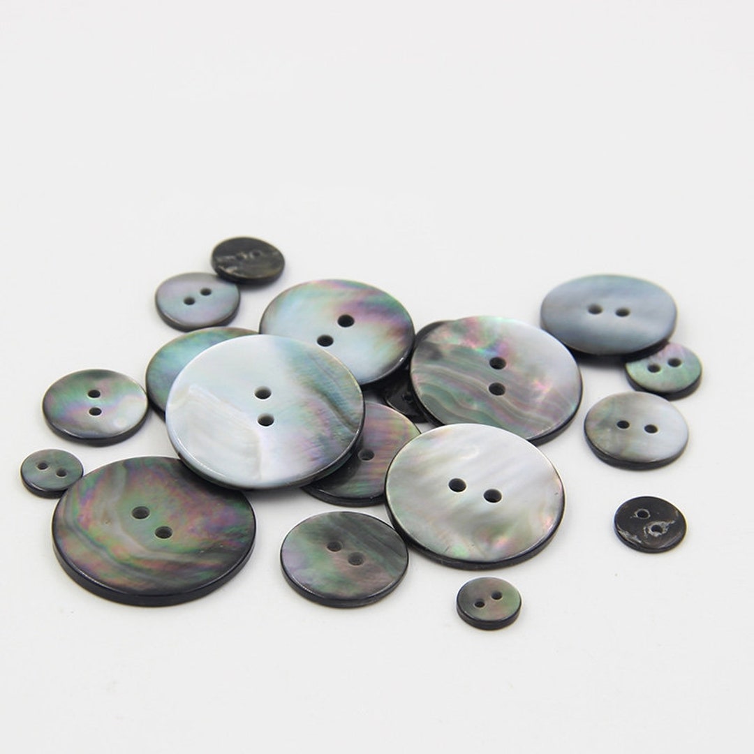 Mother of Pearl Buttons-10pcs Natural Black MOP Shell Button for Sewing ...