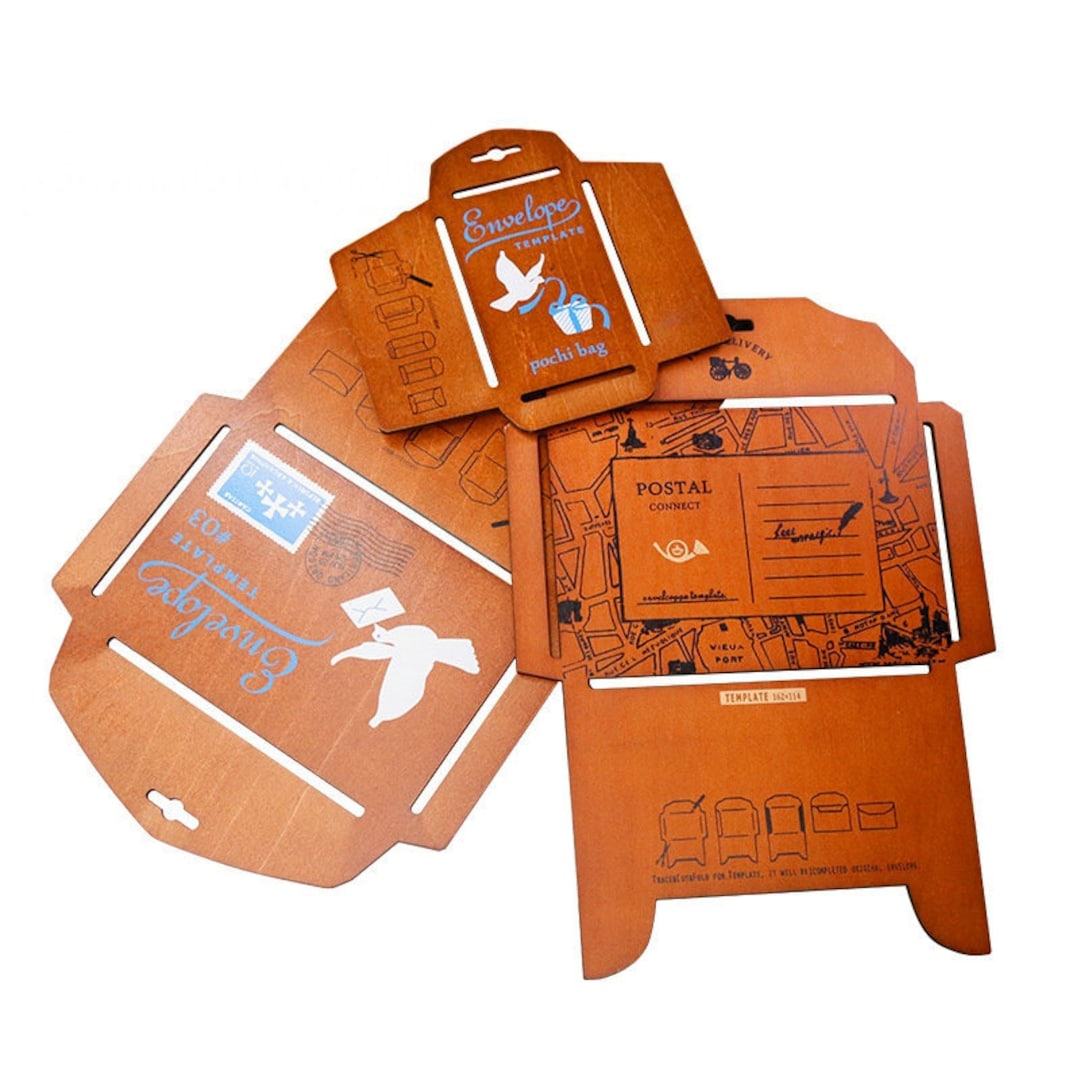 Wood Envelope Template Handmade Wooden Pendant for Box/paper Bag ...