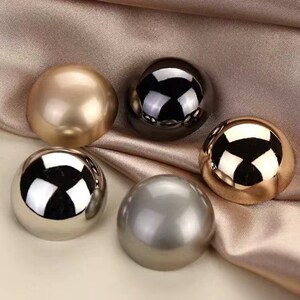Metal Mushroom Buttons-6pcs Gold Silver Gun Black Button for Sweater ...