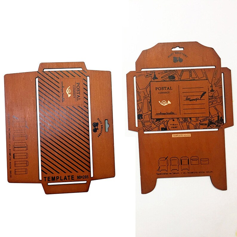 Wood Envelope Template Handmade Wooden Pendant for Box/paper Bag ...