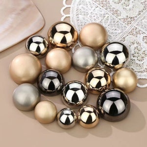 Metal Mushroom Buttons-6pcs Gold Silver Gun Black Button for Sweater ...