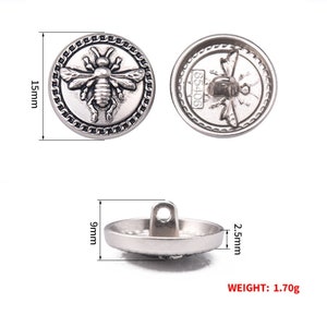 Metal Bee Buttons-6pcs Vintage Gold/matte Silver Button for Blazer ...